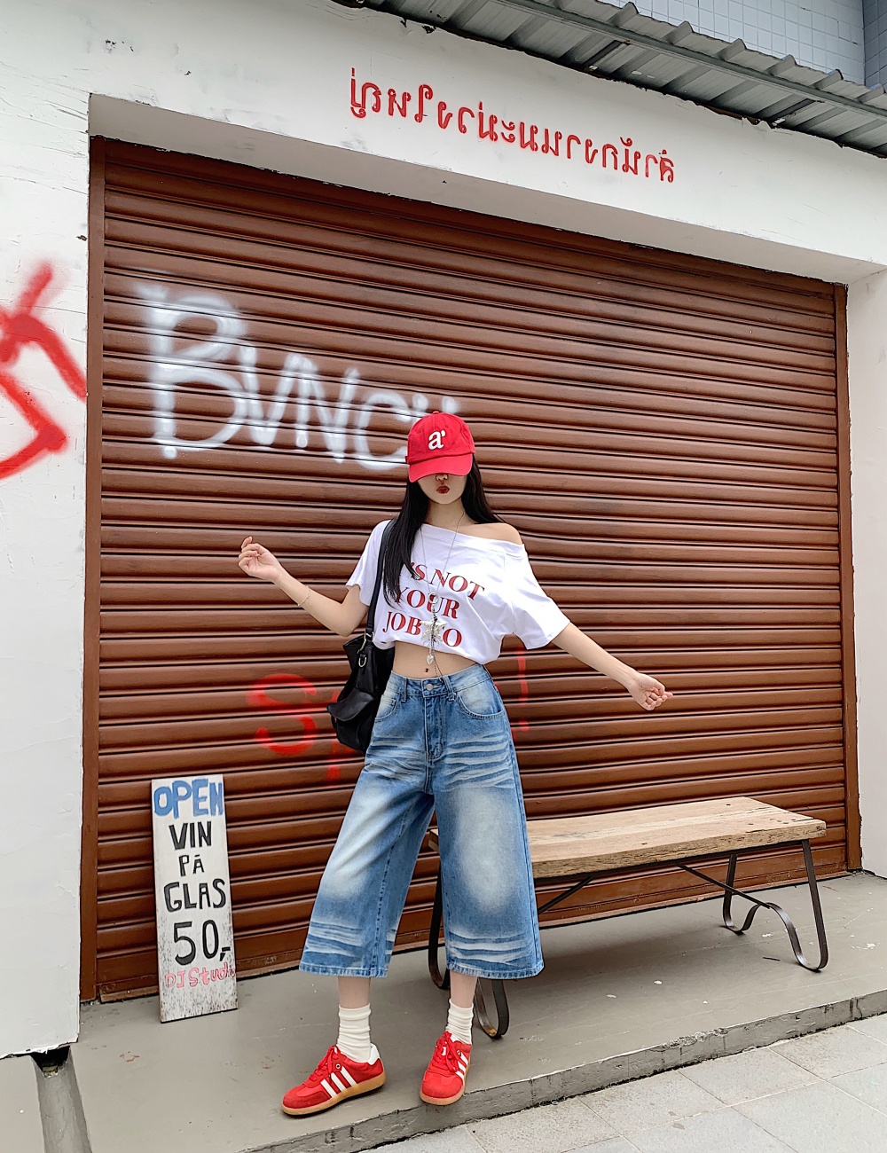 Seven tenths blue crimp washed lazy jeans for women CF65273 - Yaaku.com